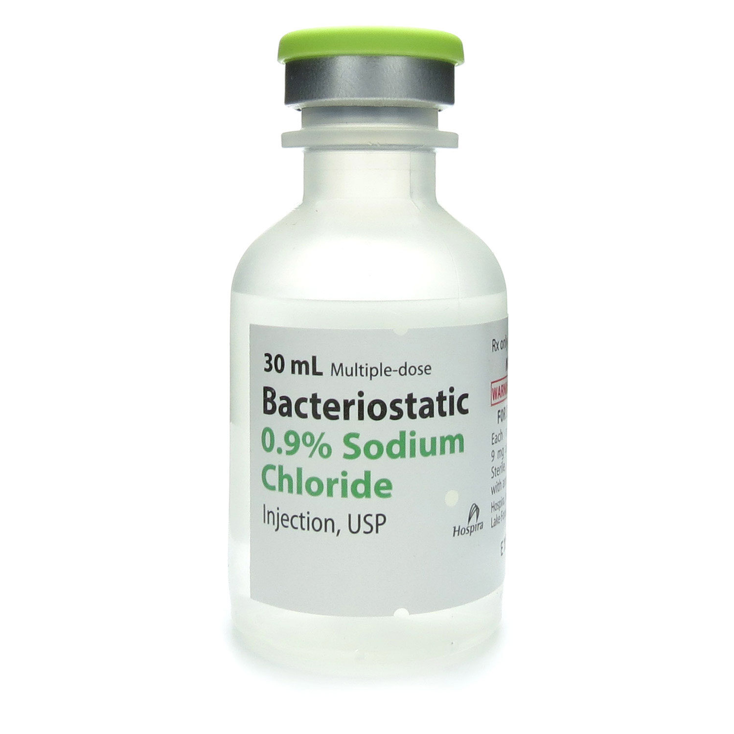 Bacteriostatic 0.9% Sodium Chloride Injection 9 mg/mL, Multiple Dose Vial 30 mL, Each | McGuff