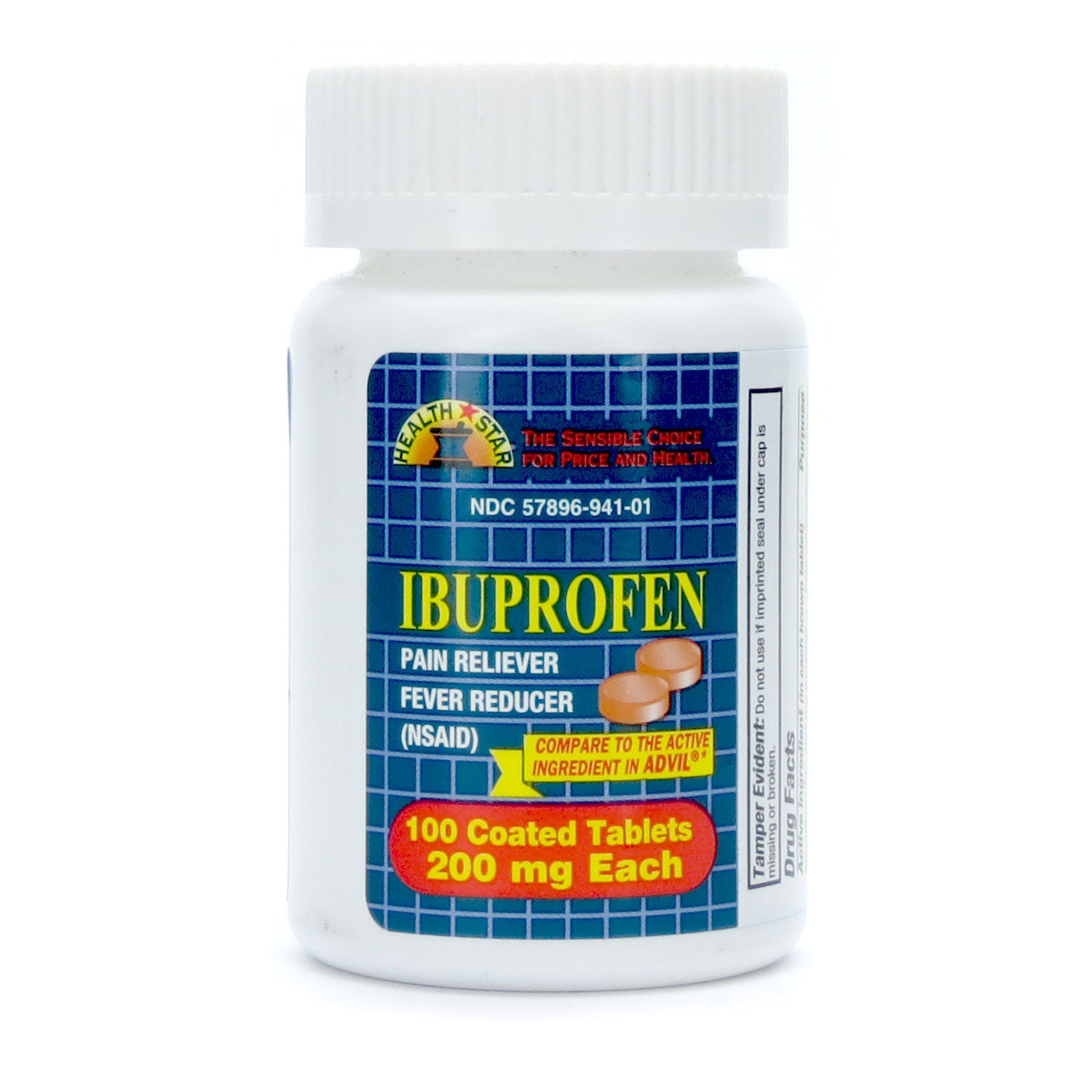 Ibuprofen, 200mg, 100 Tablets/Bottle | McGuff