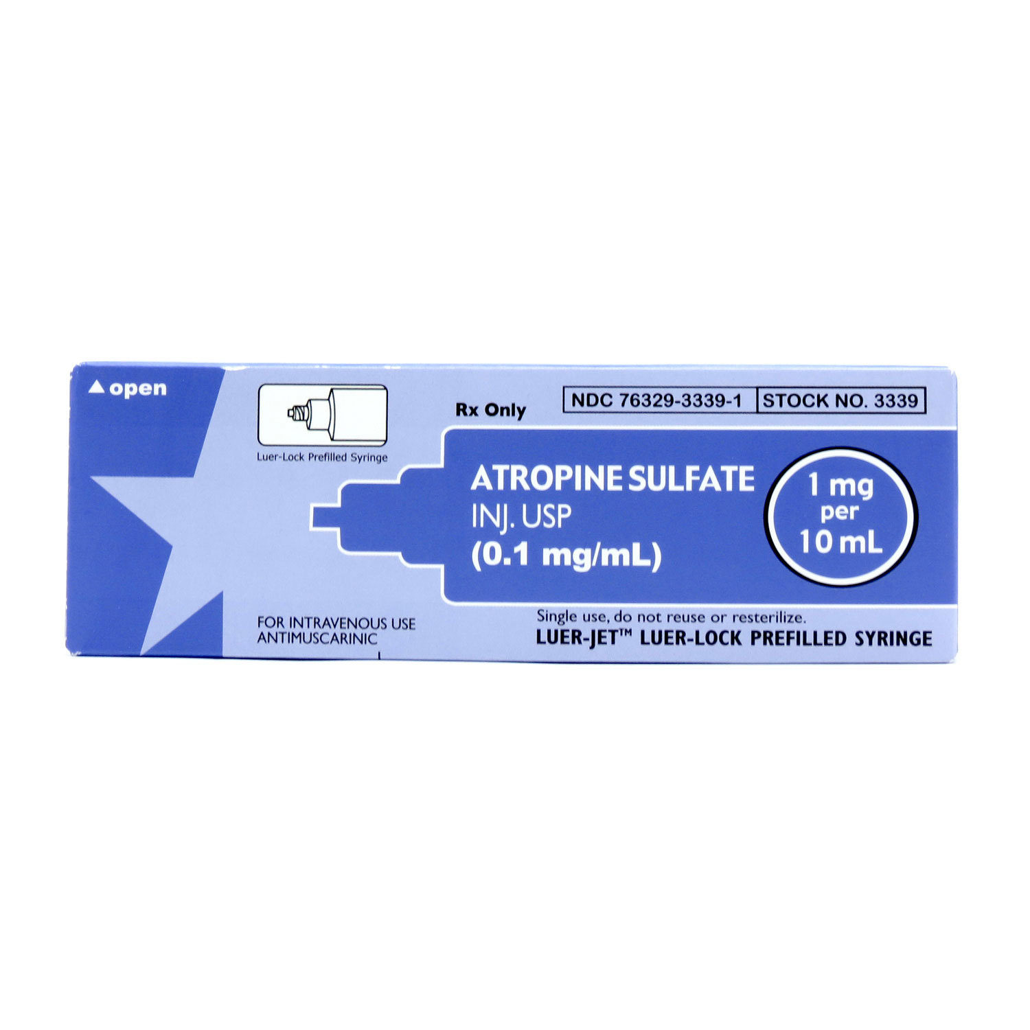 Atropine, 0.1mg/mL, Needleless, 10mL Syringe | McGuff