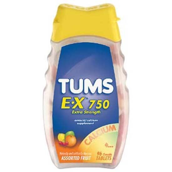 Tums E-X®, 750mg, Tropical Fruit, 96 Tablets/Bottle | McGuff