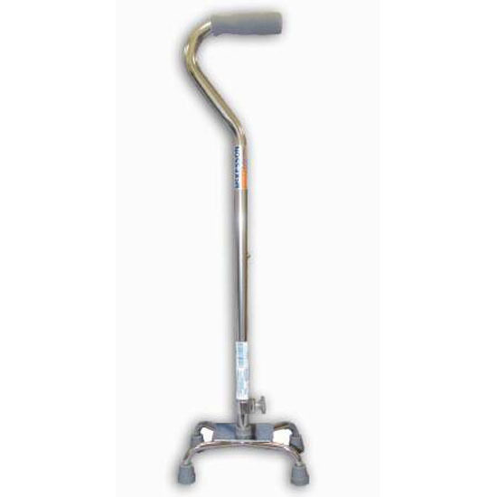 Cane, Quad 4-Leg, 30"-39", Aluminum Chrome Adjustable, Each | McGuff