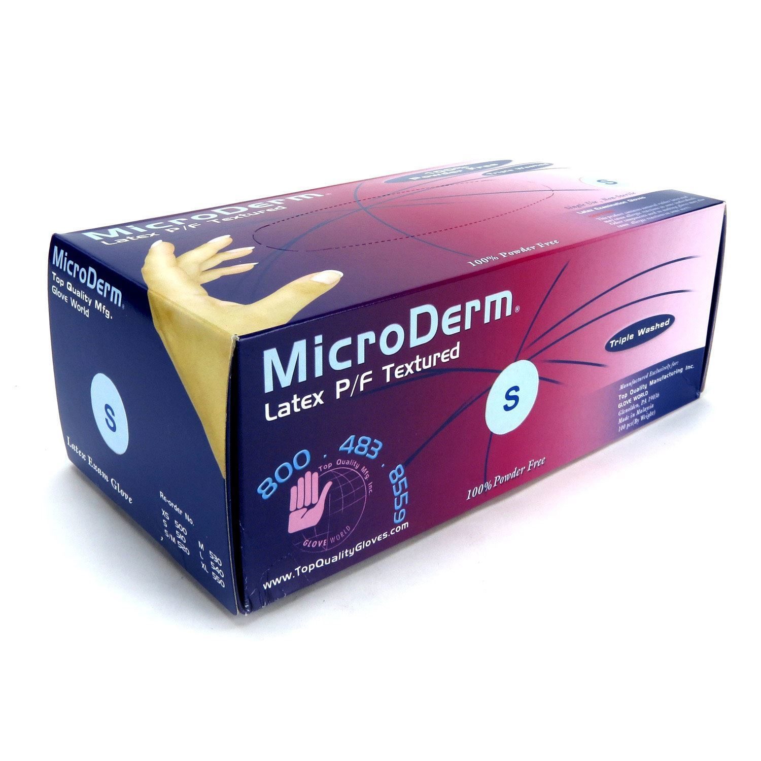 Gloves, Exam, Latex, Powder-free, Ivory, MicroDerm, 100/Box | McGuff