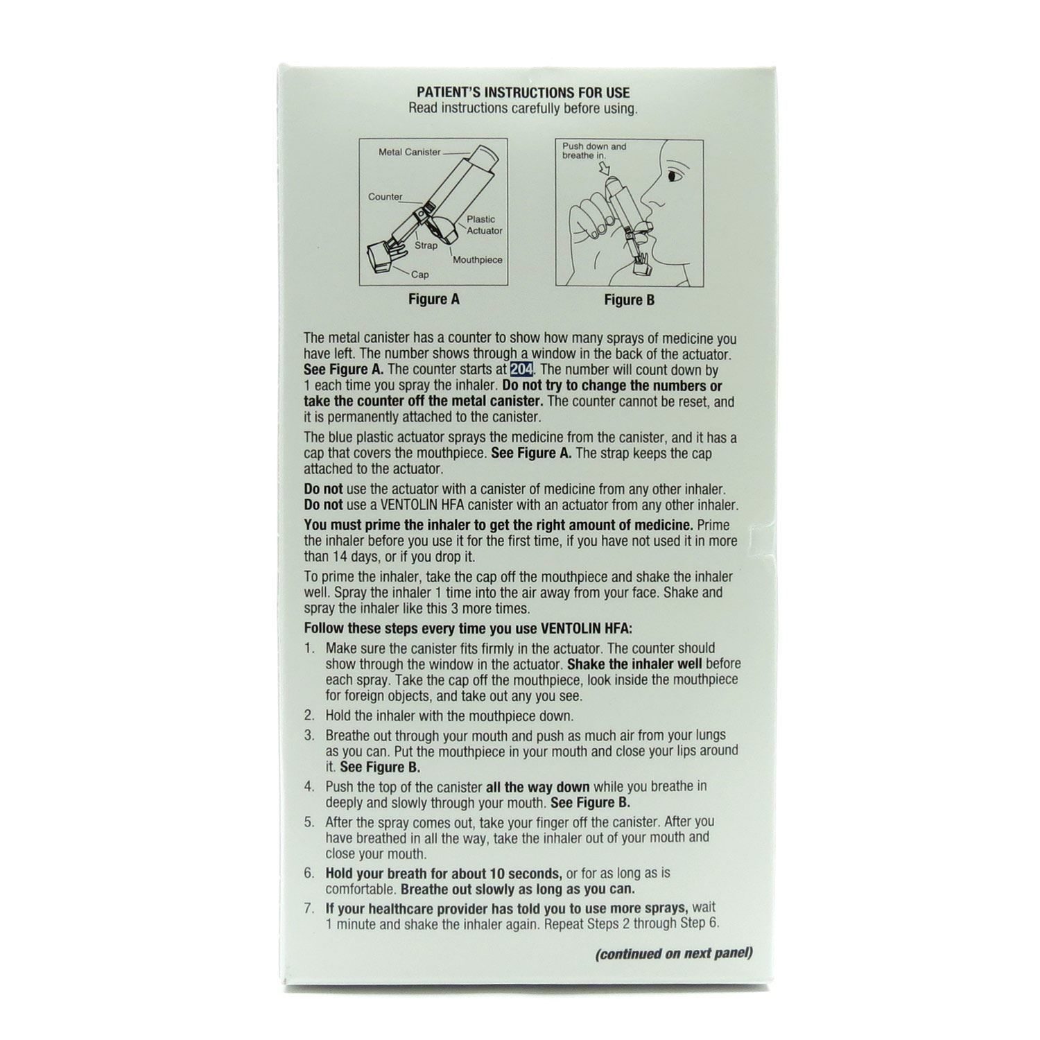 Ventolin® HFA (Albuterol Sulfate), 90mcg/dose, 200 Dose Inhaler,18gm ...