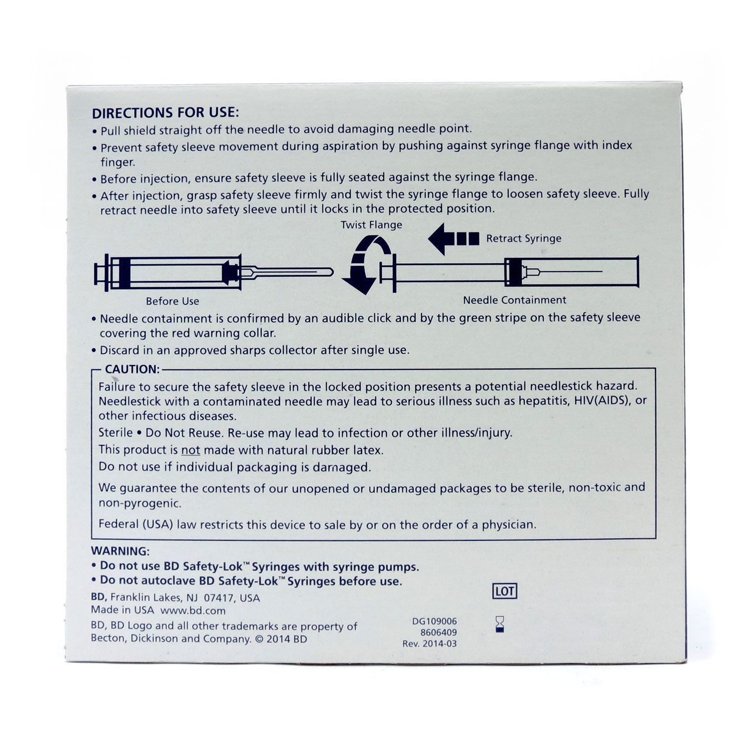 1cc Tuberculin Syringe 25g X 5 8 Safety Lock Sterile Bd Safety Lok
