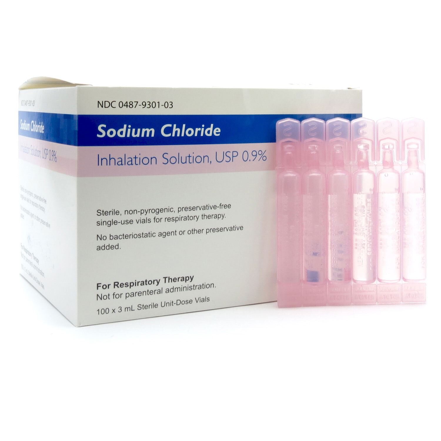 Sodium Chloride 0.9% Inhalation Solution, Single Dose Vial 3 mL, 100/Tray | McGuff