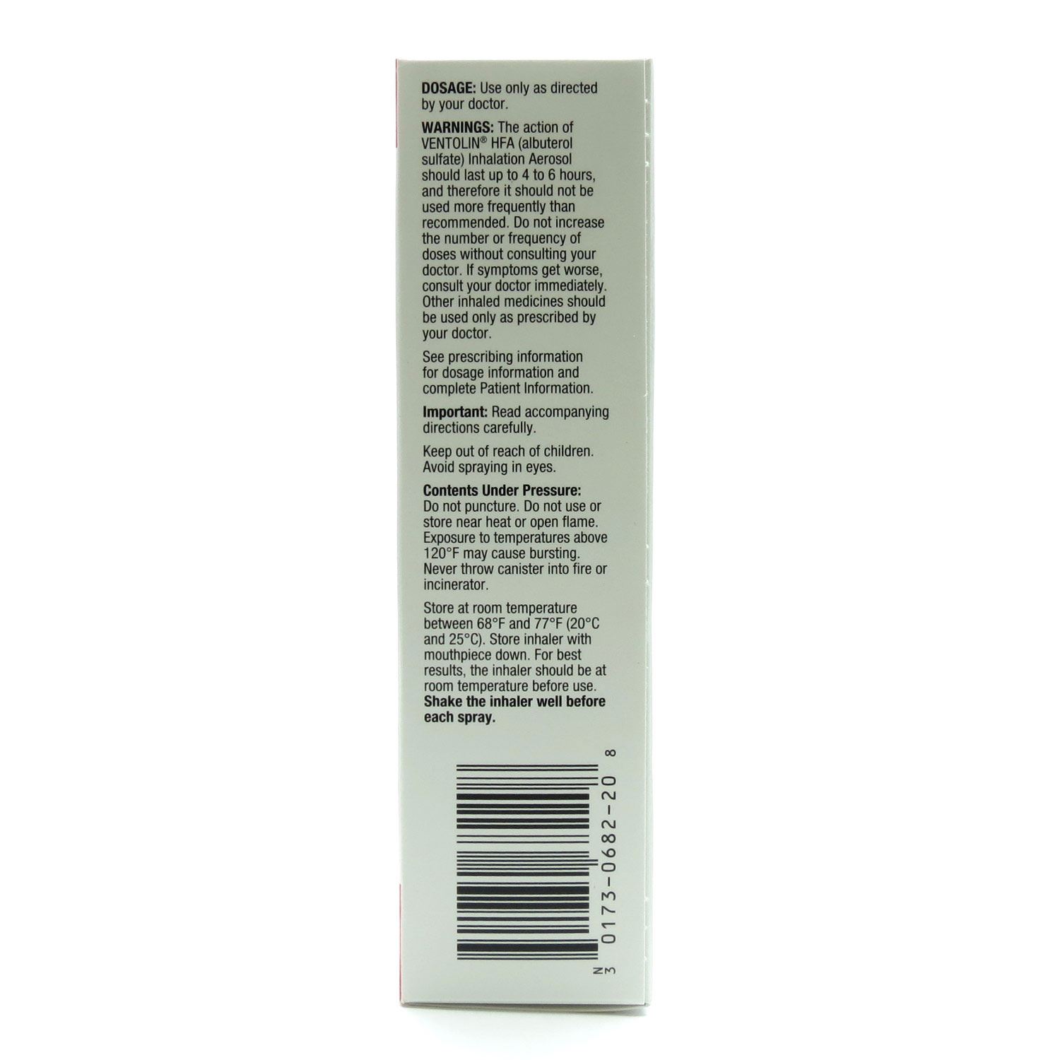Ventolin HFA Albuterol Sulfate 90 mcg Inhalation Aerosol 18 g, Each ...