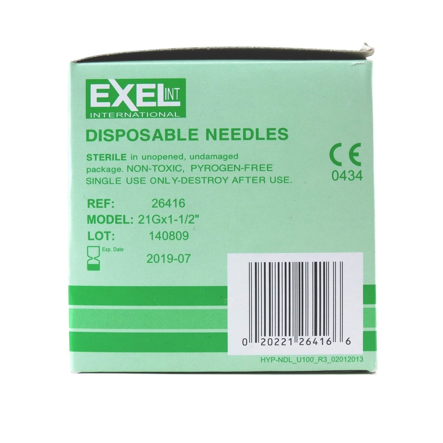 Disposable Needle, Exel® Regular Bevel, Sterile, 100/Box | McGuff