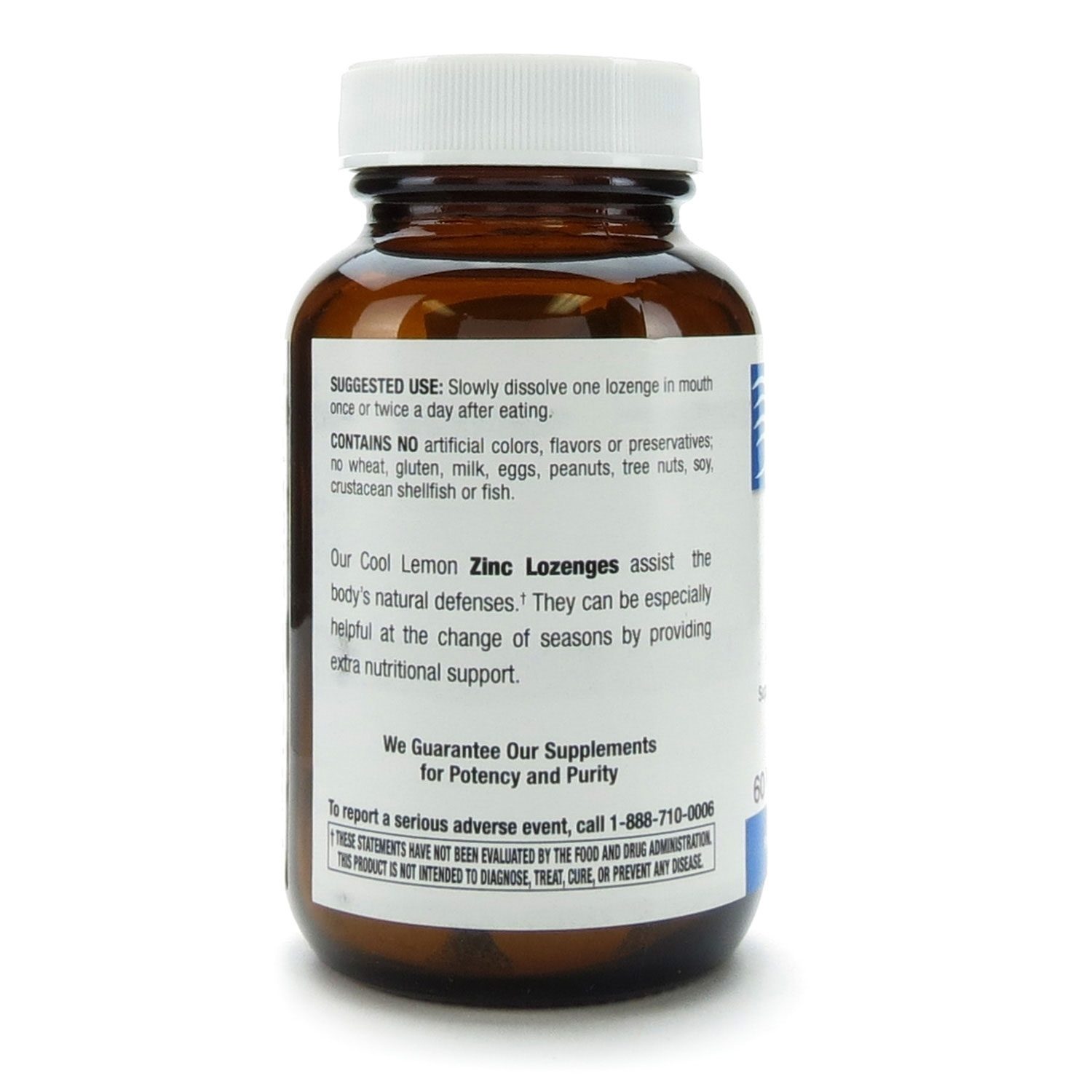 Zinc Lozenges, Lemon, 23mg, 60 Lozenge/Bottle | McGuff