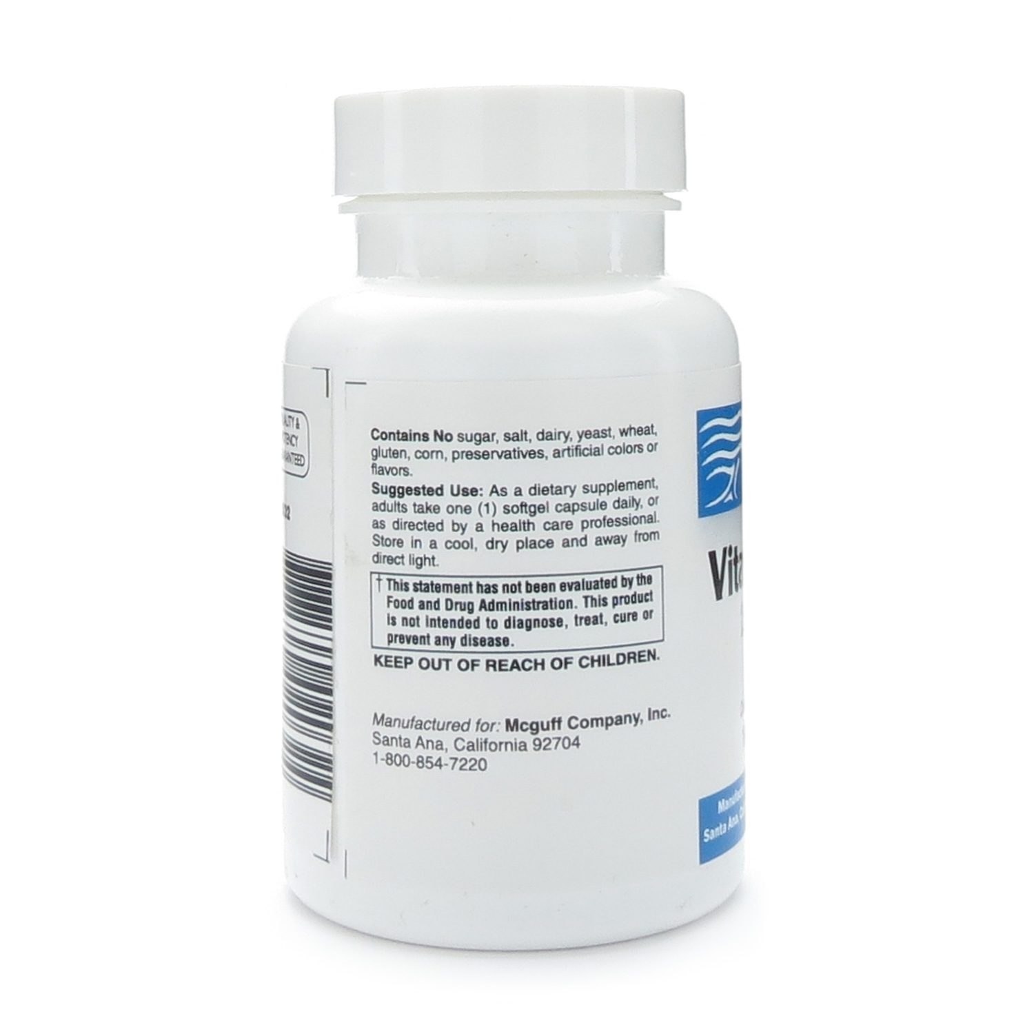 Vitamin D3, 2000 IU Softgels, 100/Bottle | McGuff