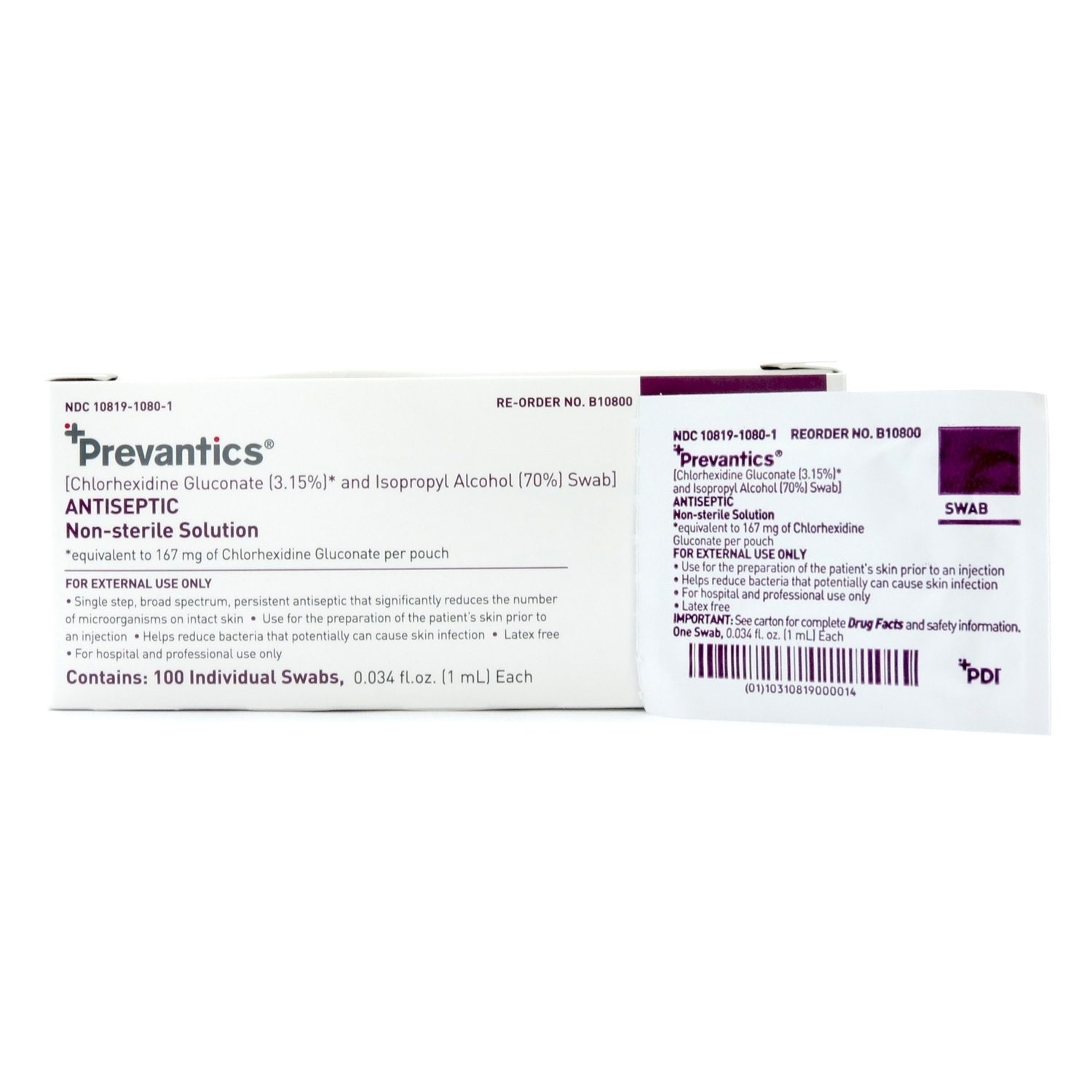 Prevantics Prep-Pad, Peel-Pouch, Chlorhexadine 3.15%/Alcohol 70%, 3 1/8 ...