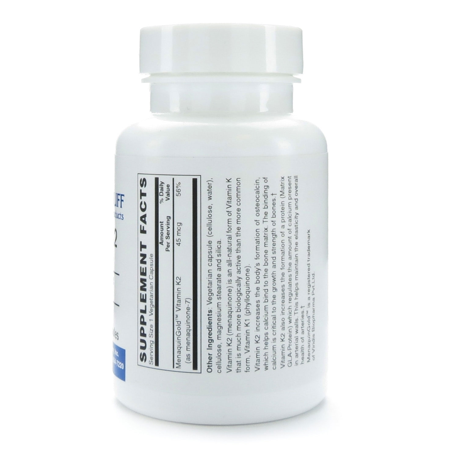 Vitamin K2 45 mcg Capsules, 60 Count | McGuff