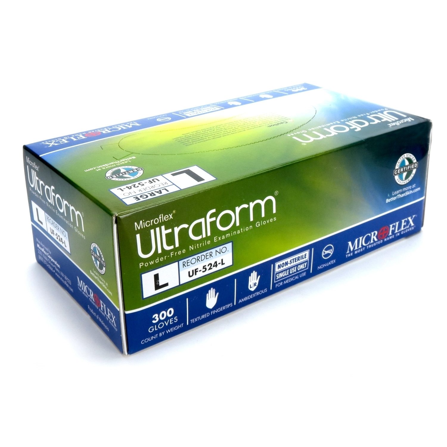 Gloves, Nitrile, Ultraform, Powder-free, Blue 300/Box | McGuff