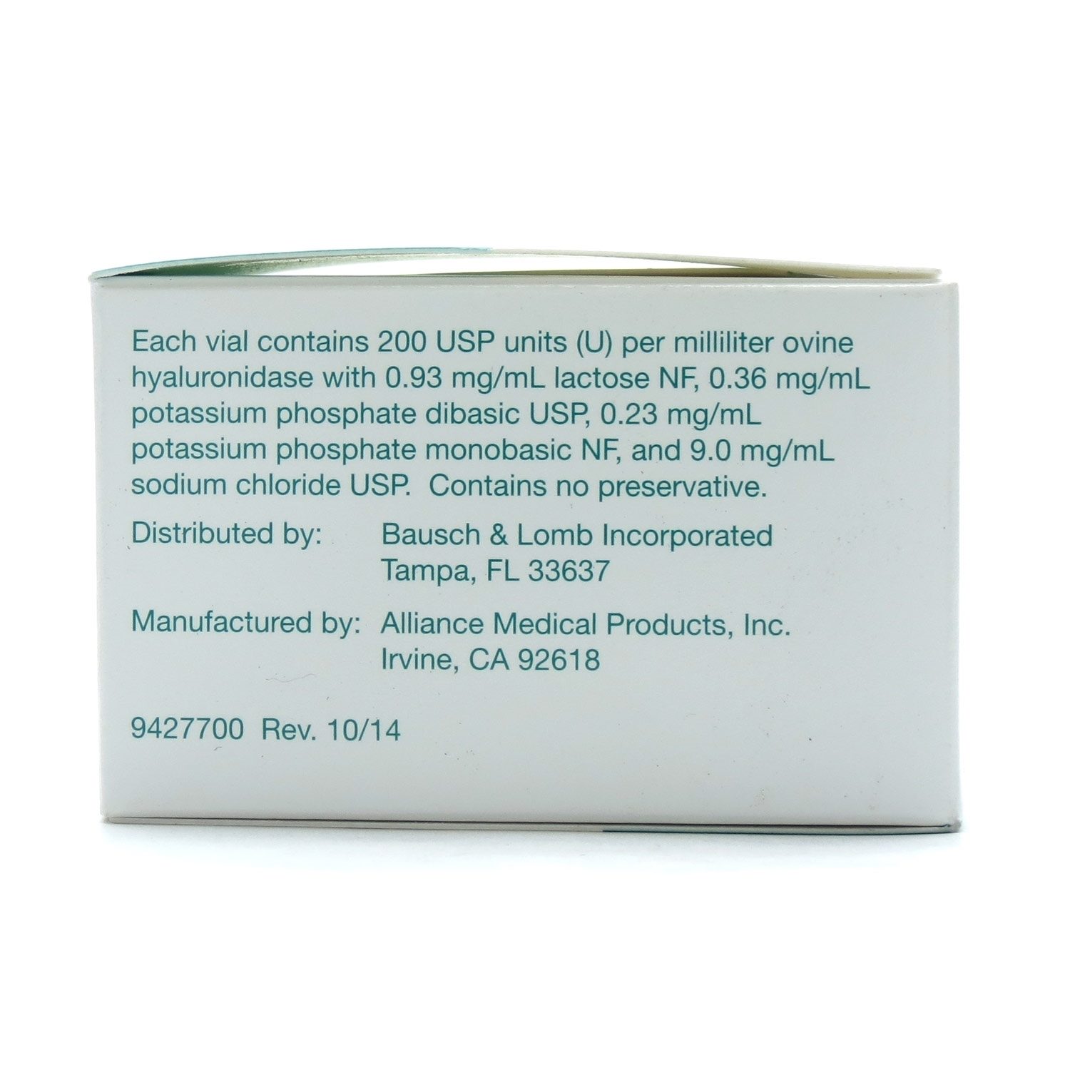 Vitrase (Hyaluronidase, Ovine), 240u/vial, SDV, 2x1.2mL/Tray | McGuff