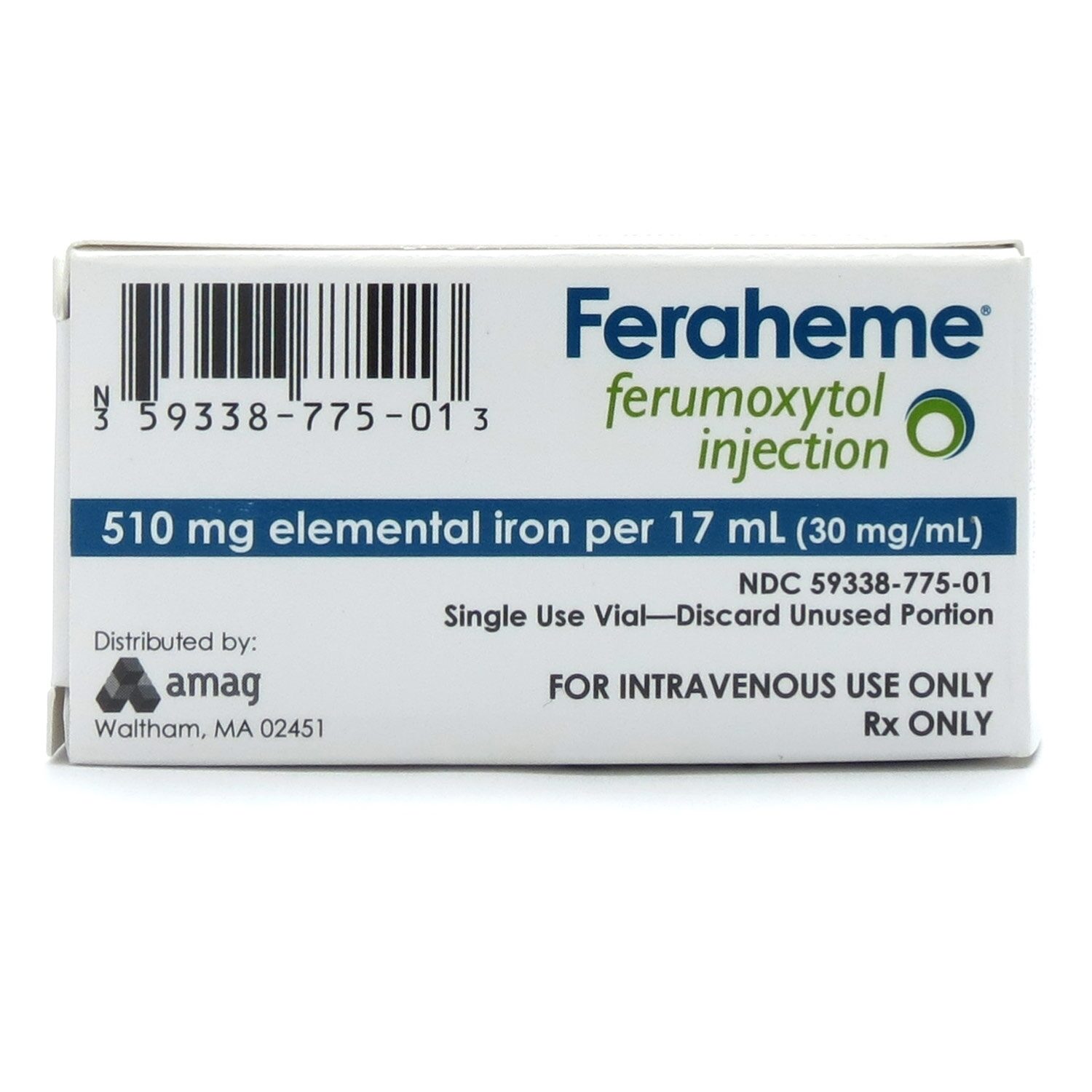 Feraheme® Ferumoxytol Injection 30 mg/mL, Single Dose Vial 17 mL, Each ...