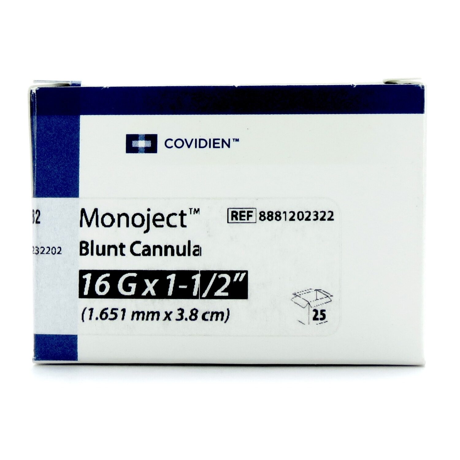 Monoject® Blunt Cannula with Aluminum Hub 16G x 1-1/2", 25/Box | McGuff