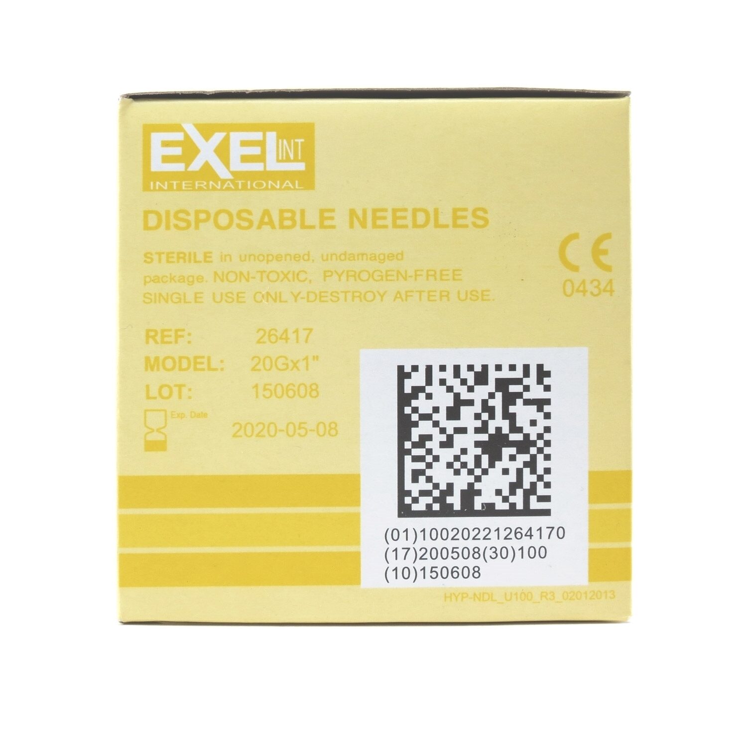 Disposable Needle, Exel® Regular Bevel, Sterile, 100/Box | McGuff