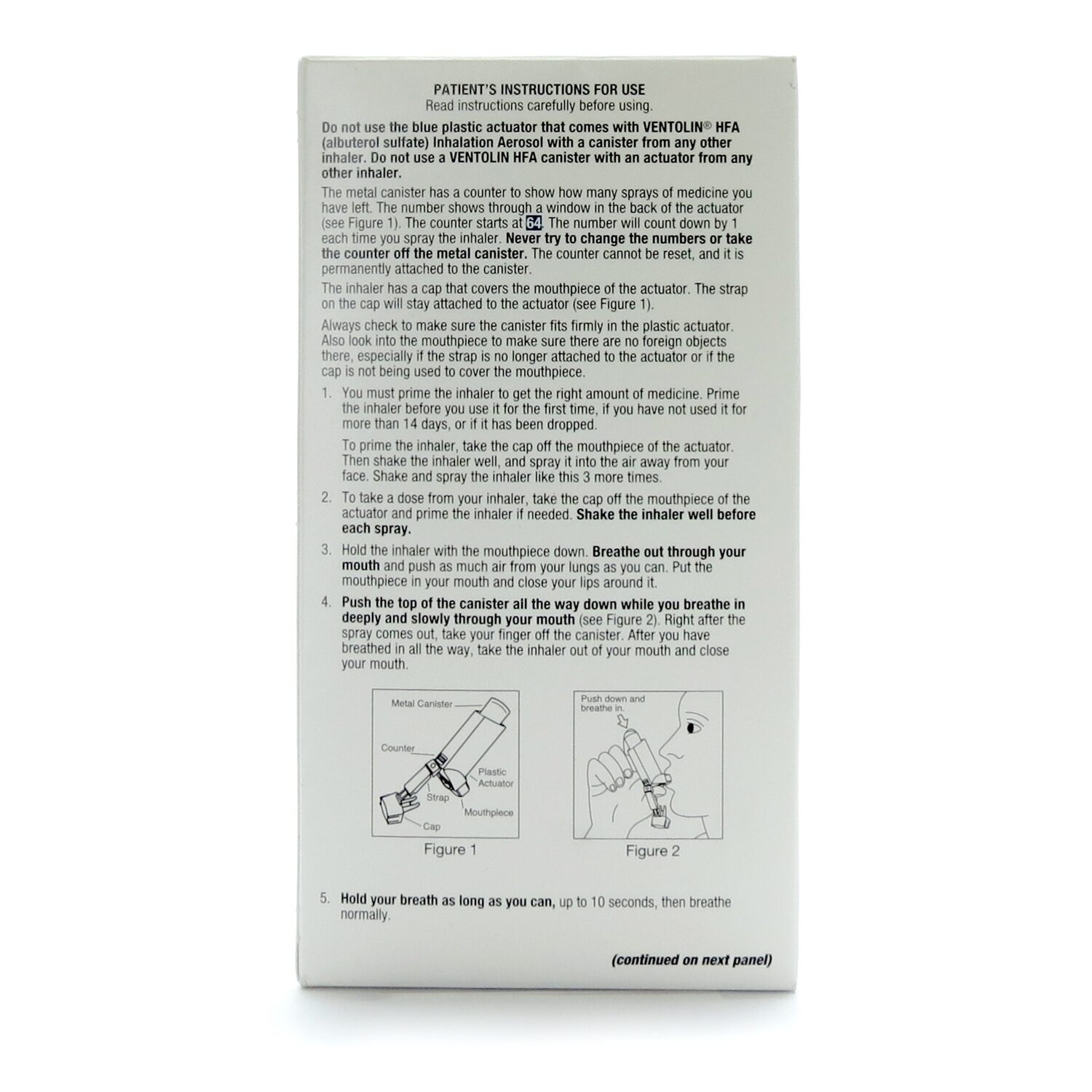 Ventolin® HFA (Albuterol Sulfate), 90mcg/dose, 60 Dose Inhaler, 8gm ...