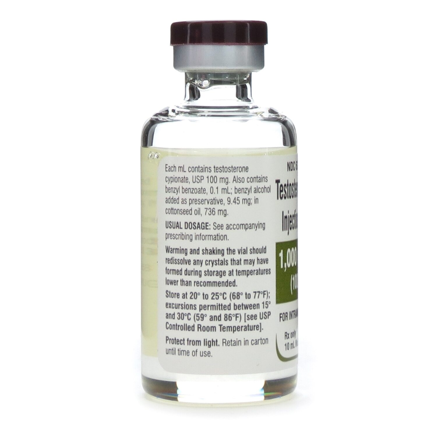 Testosterone Cypionate, 100mg/mL, MDV, 10mL Vial | McGuff