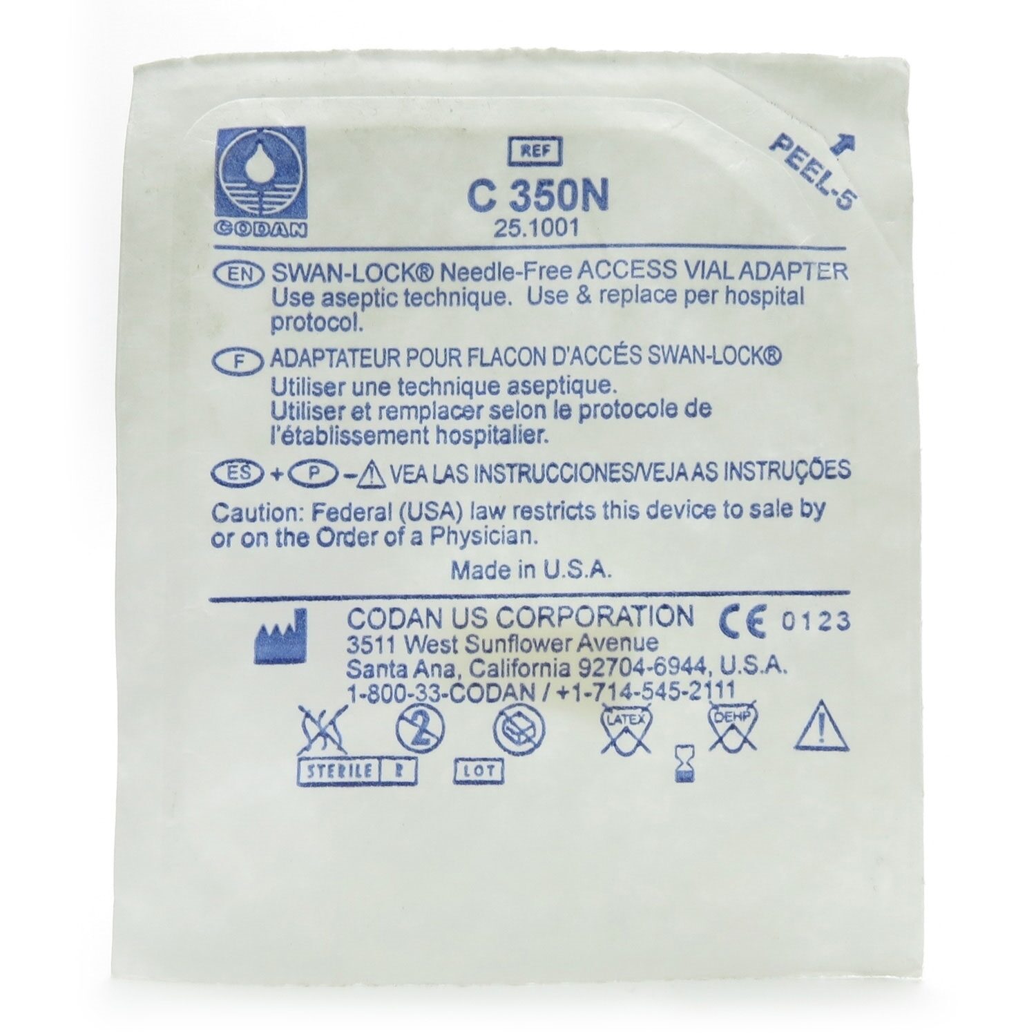 Dispensing Pin, Vial Adapter, Needle-less, SwanLock® | McGuff