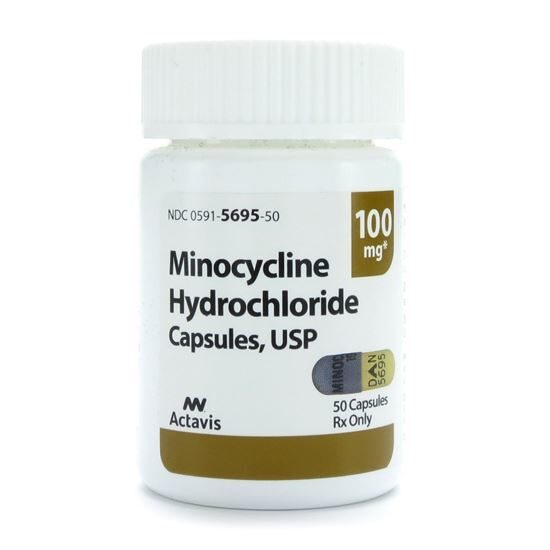 Minocycline HCl, 100mg, 50 Capsules/Bottle | McGuff