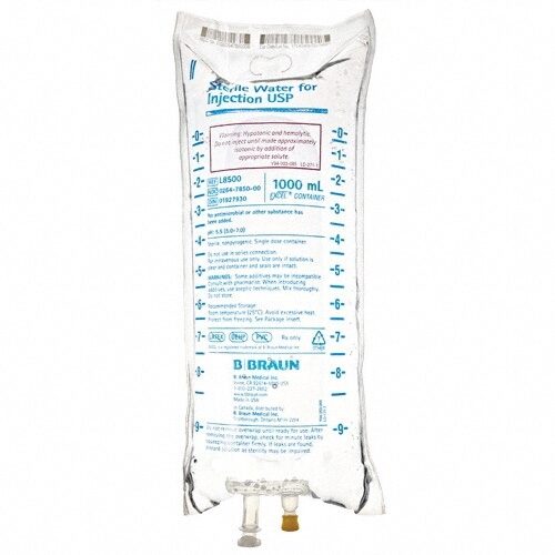 Sterile Water IV Solution Injection, Excel® Bag, Latex/PVC/DEPH-free ...