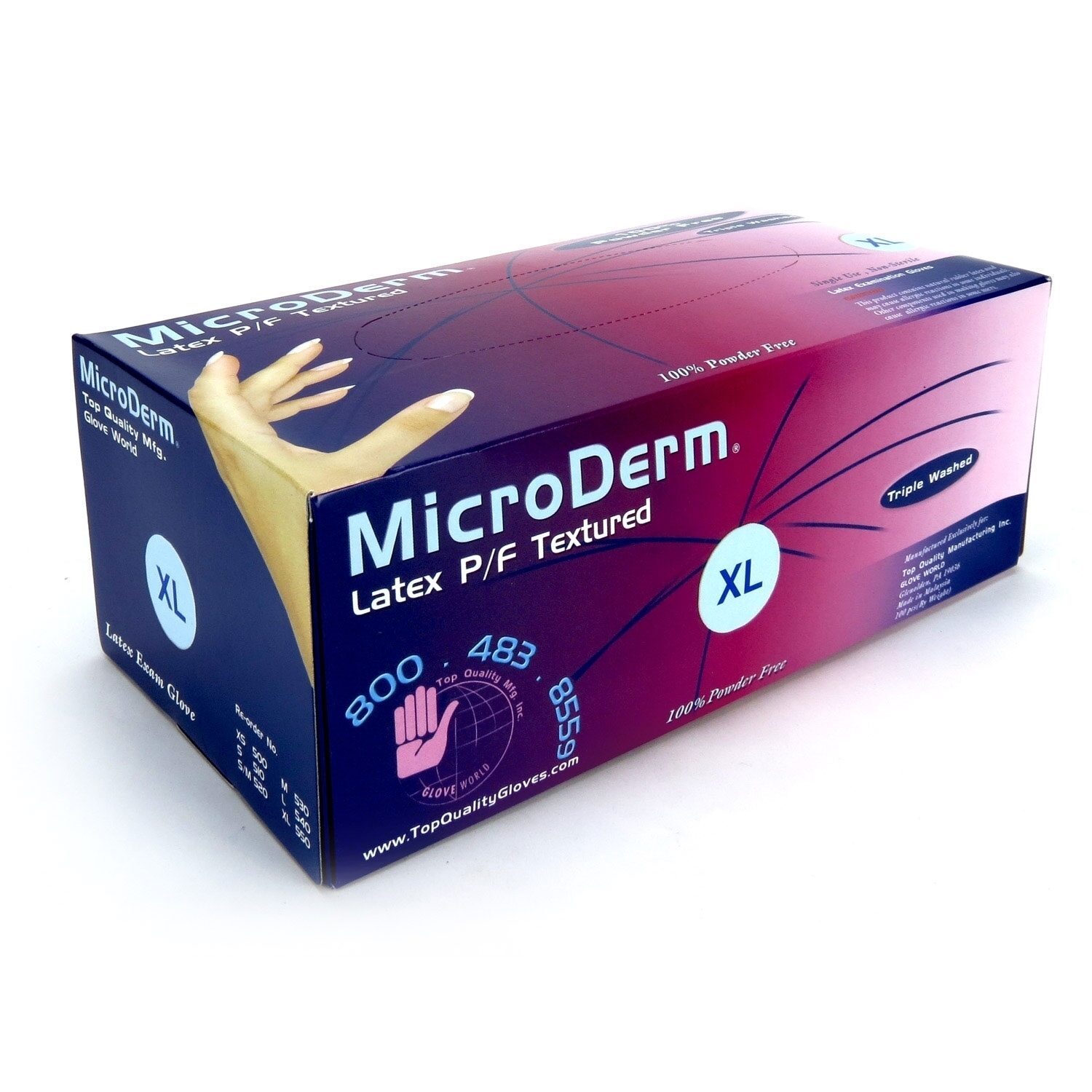 Gloves, Exam, Latex, Powder-free, Ivory, MicroDerm, 100/Box | McGuff