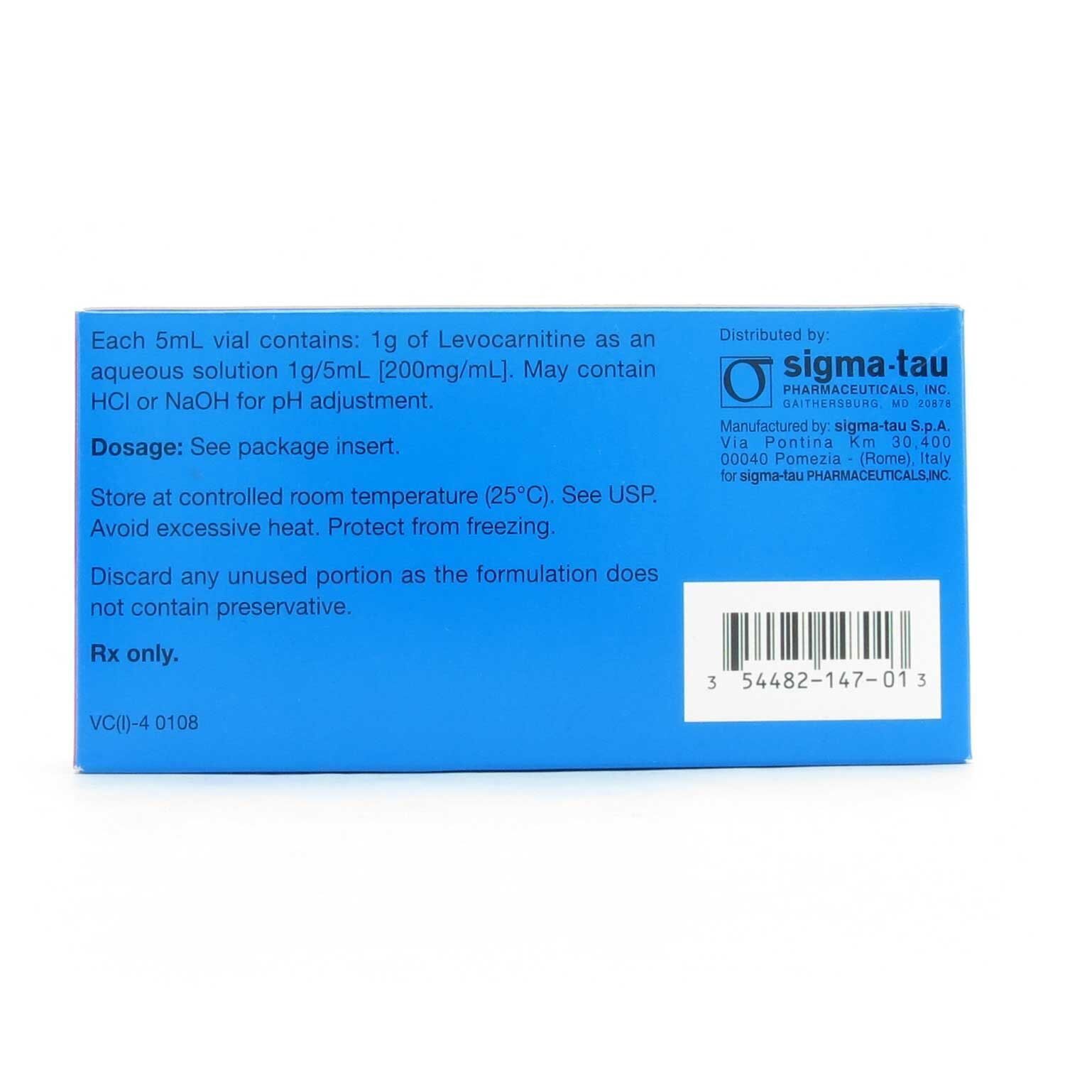 L-Carnitine (Carnitor), 200mg/mL, SDV, 5mL, 5 Vials/Tray | McGuff