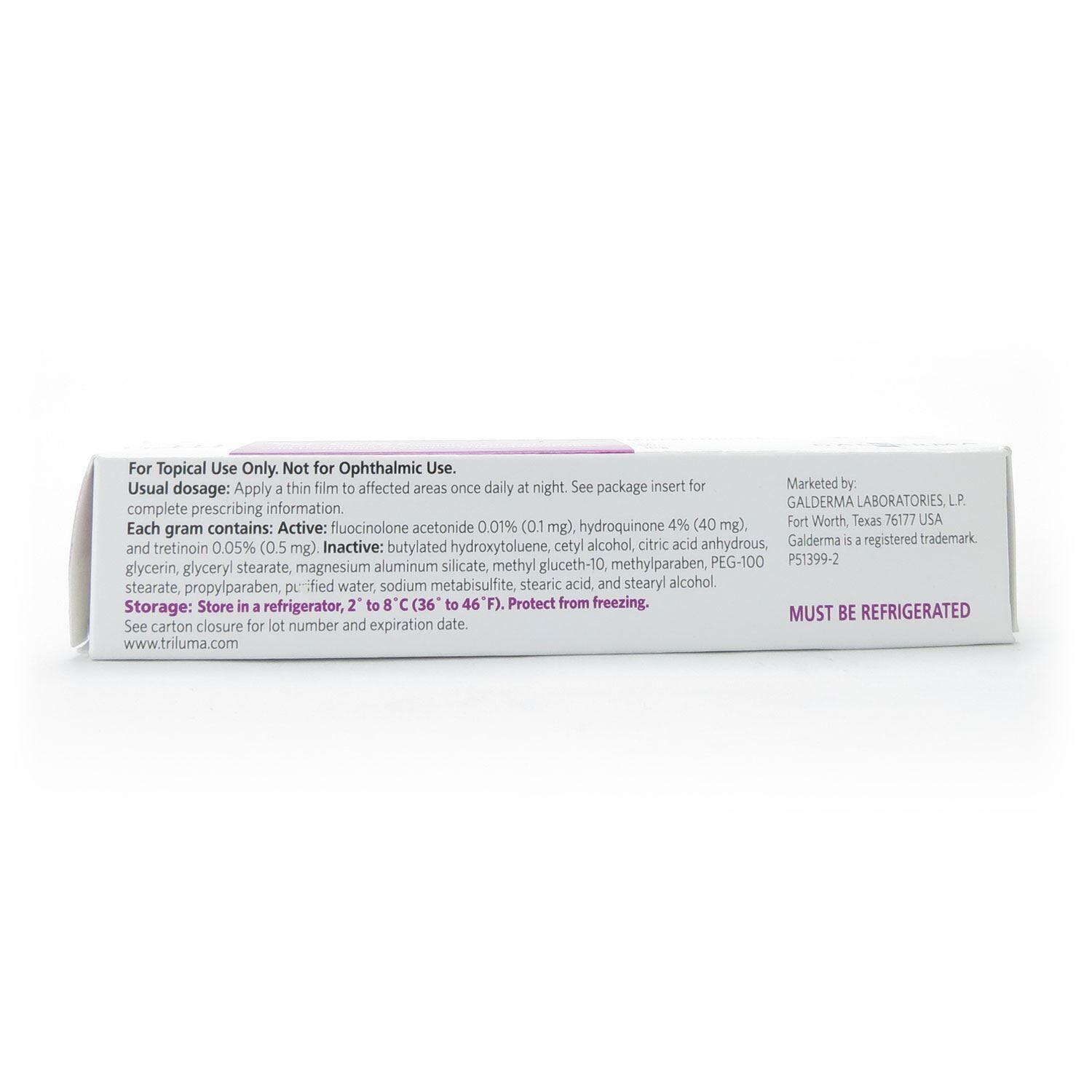 Tri-Luma®, (Hydroquinone / Tretinoin / Fluocinolone / Acetonide), .01-4 ...