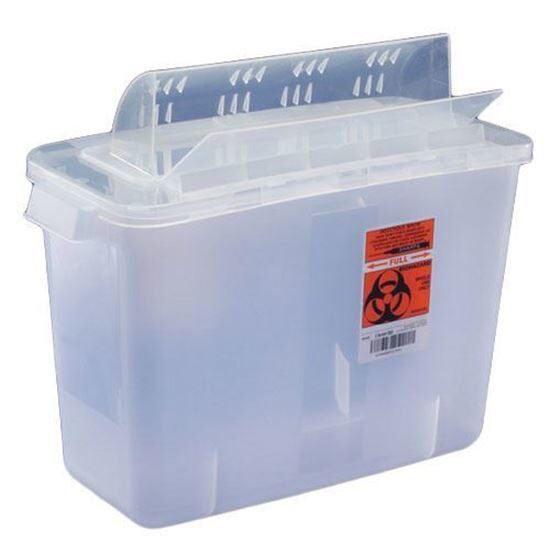 Sharps Collector, 5 Quart, with Lid, Red, In-Room™, Each | McGuff
