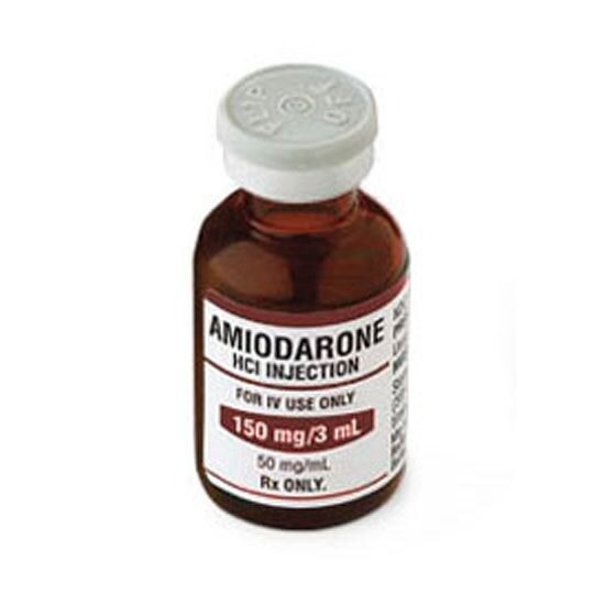 Amiodarone HCl, 50mg/mL, (150mg/vial) SDV, 3mL, 25 Vials/Tray | McGuff