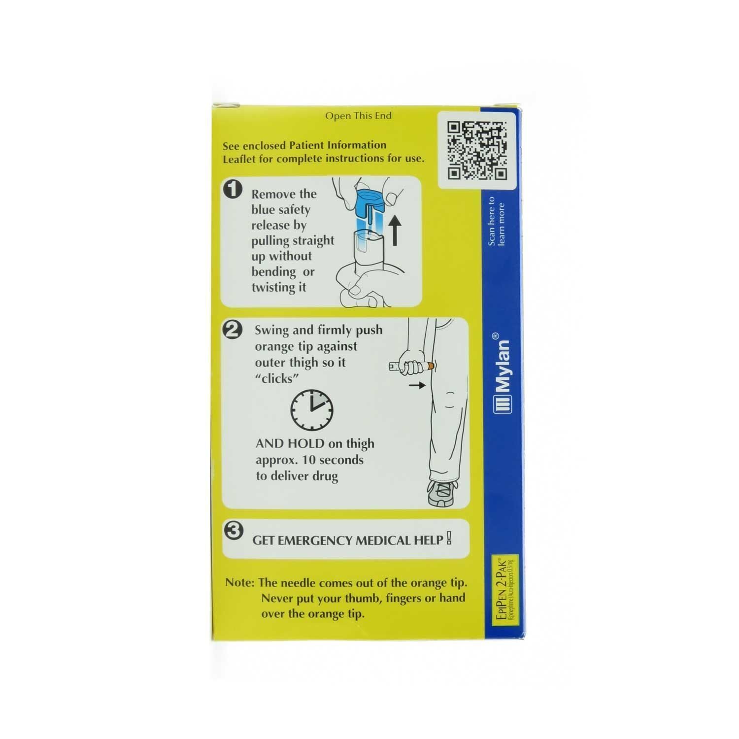 Epipen® (Epinephrine) 0.3mg, 1:1000 Single-Use, Auto-Injector, 2/Box ...