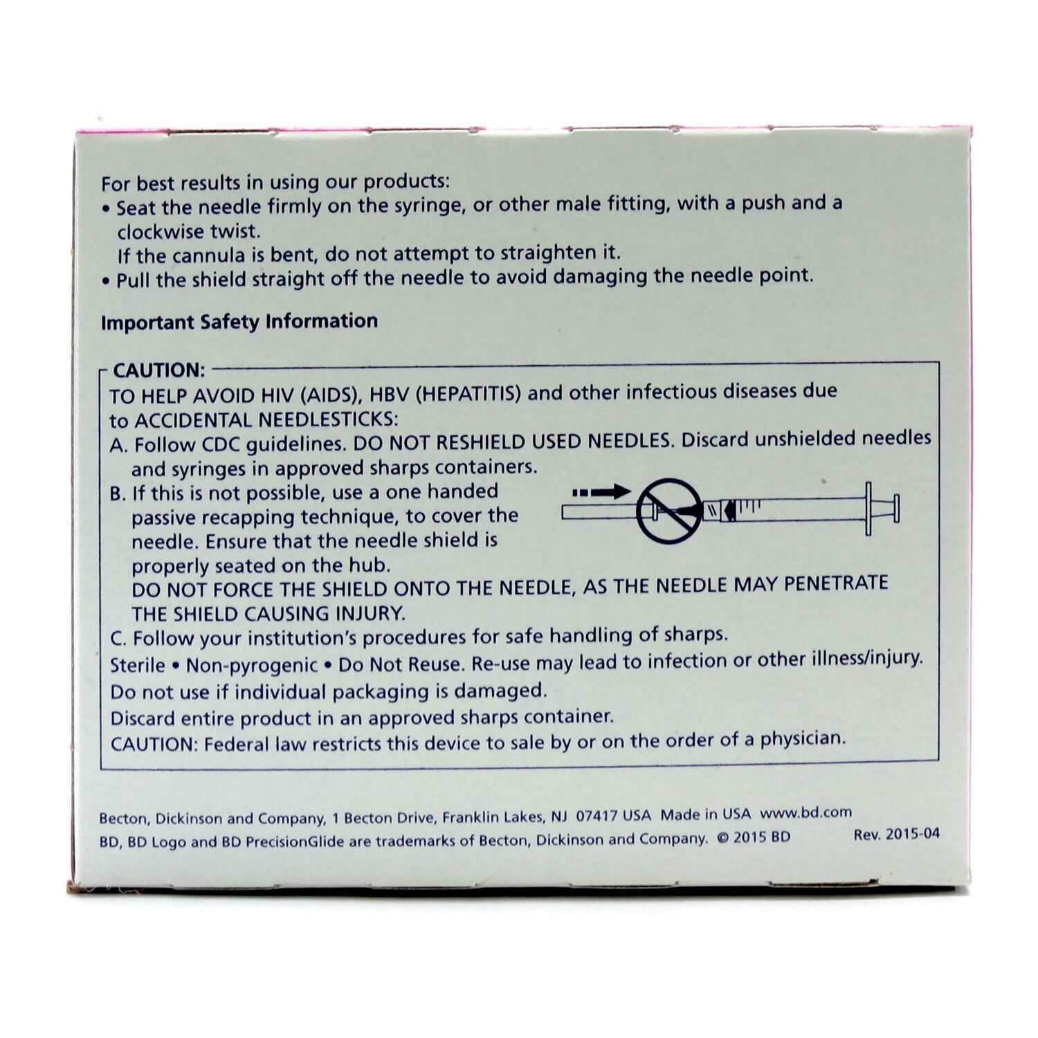 Disposable Needle, BD PrecisionGlide™ Regular Bevel, Sterile, Box | McGuff