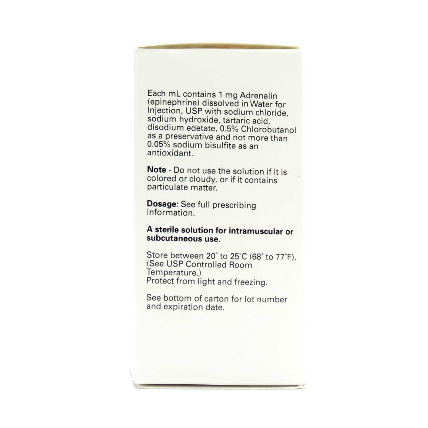 Adrenalin Epinephrine Injection 1 mg/mL, Multiple Dose Vial 30 mL, Each ...