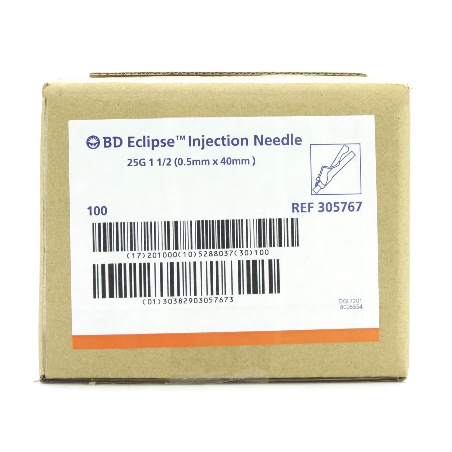 BD Eclipse™ Safety Hypodermic Needles, 100/Box | McGuff