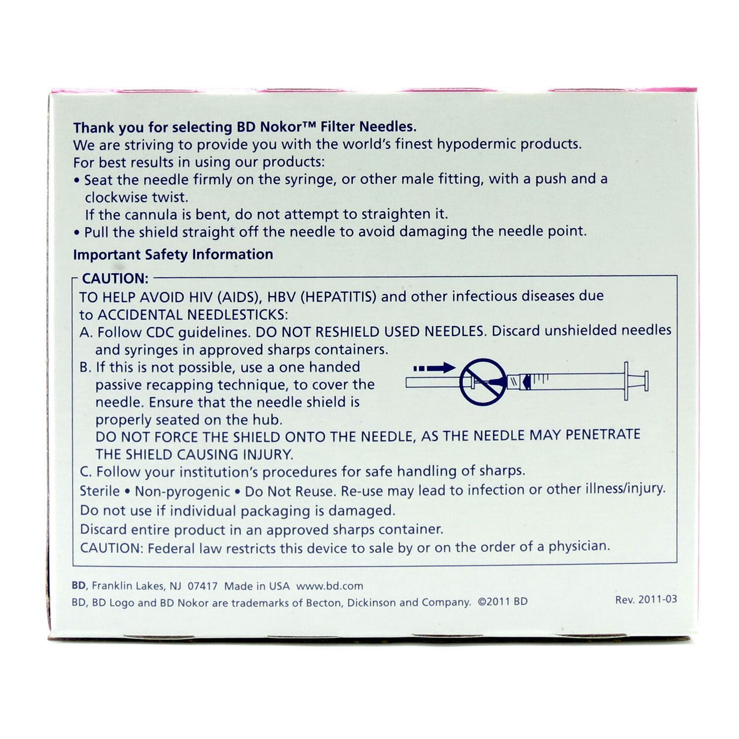 BD Nokor™ Non-Coring Needles, 100/Box | McGuff