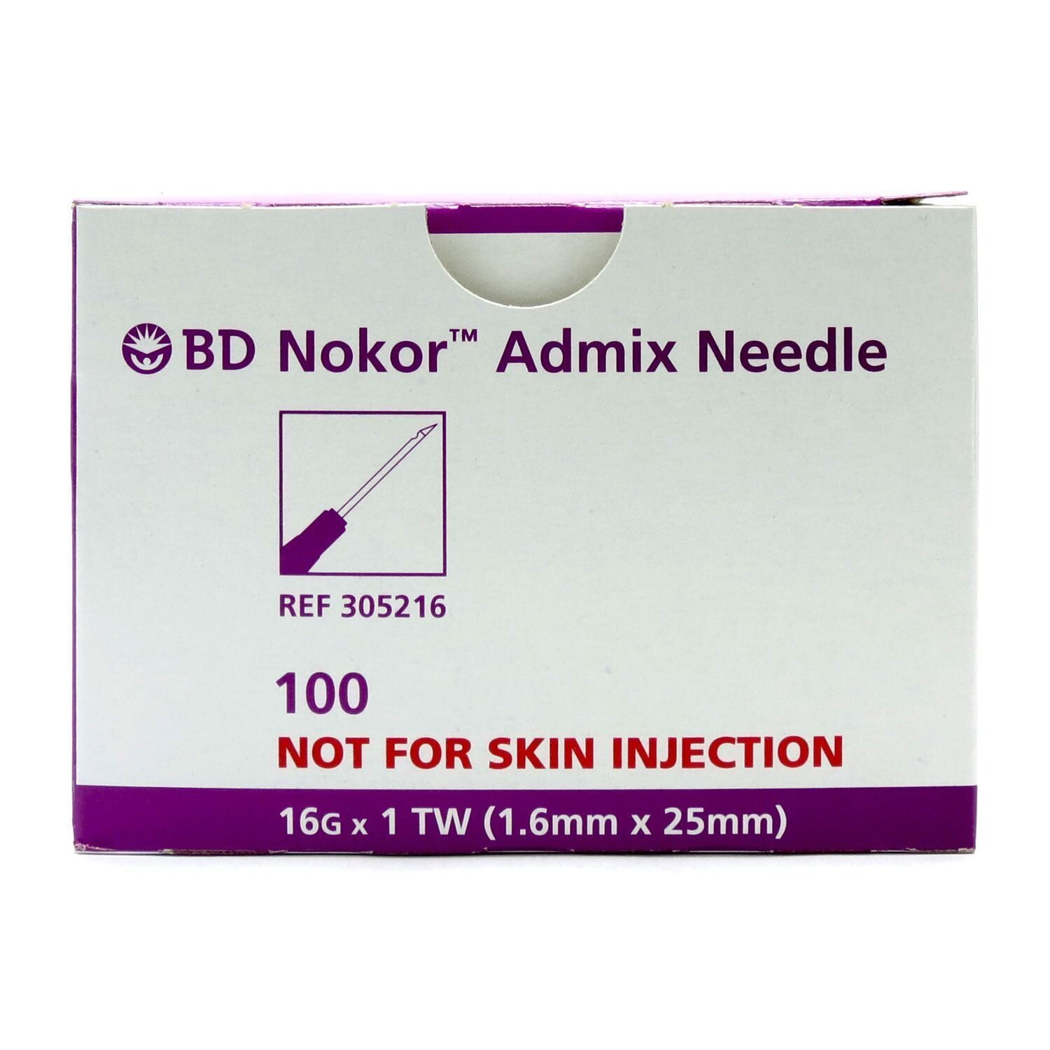Nokor™ Disposable Needle, Non-Coring, Sterile, 100/Box | McGuff