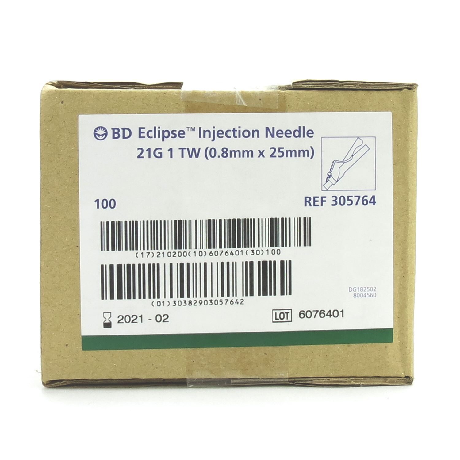 BD Eclipse™ Safety Hypodermic Needles, 100/Box | McGuff