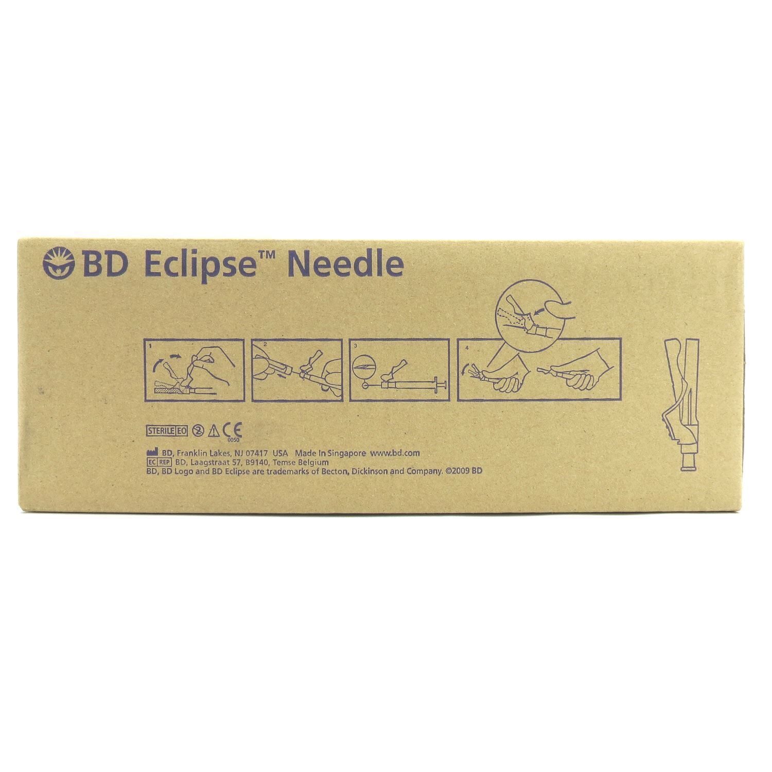 Disposable Needle, Safety BD Eclipse™ Regular Bevel, Sterile, Box | McGuff