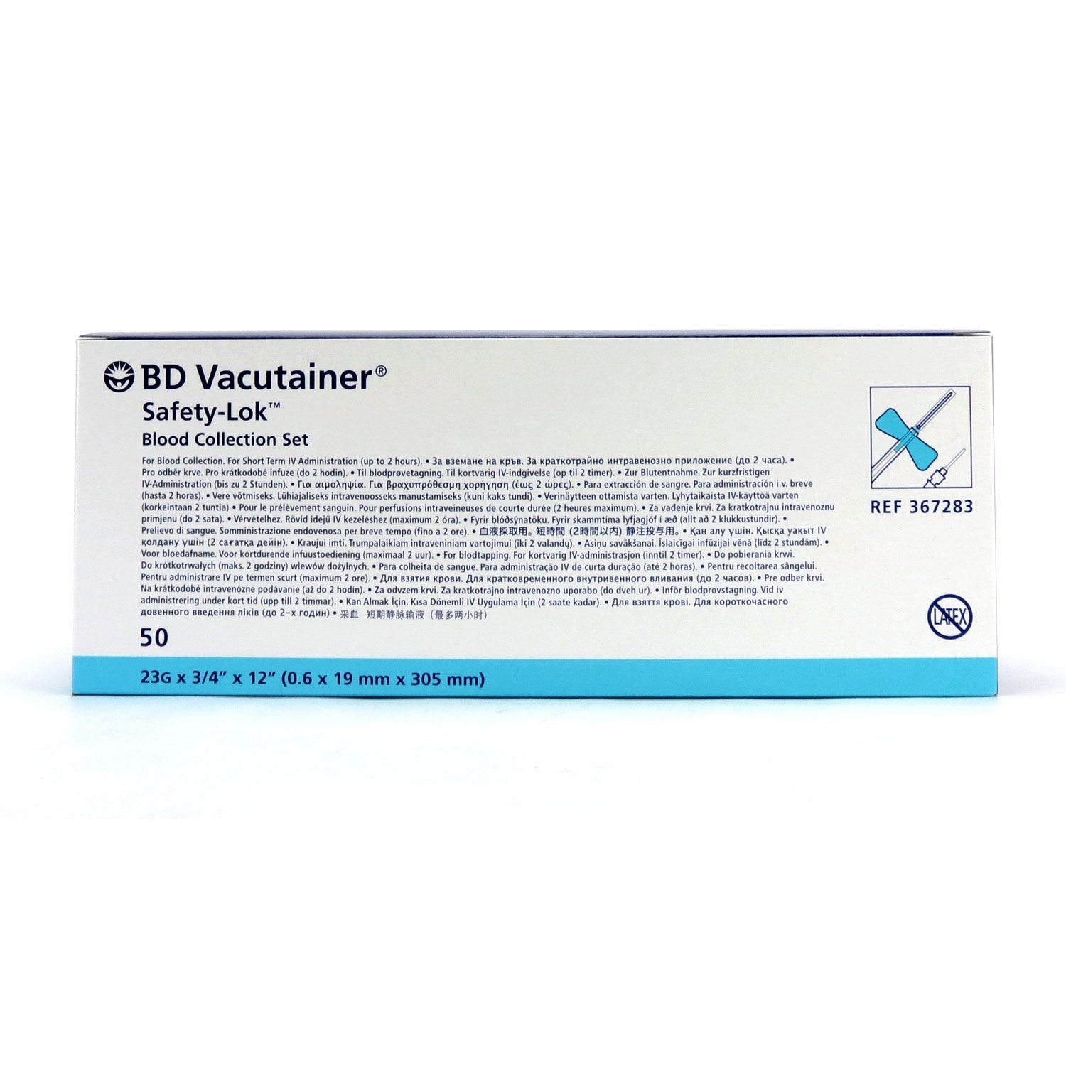 BD Vacutainer® Safety-Lok™ Blood Collection Set, 21/23/25G Winged, 12 ...