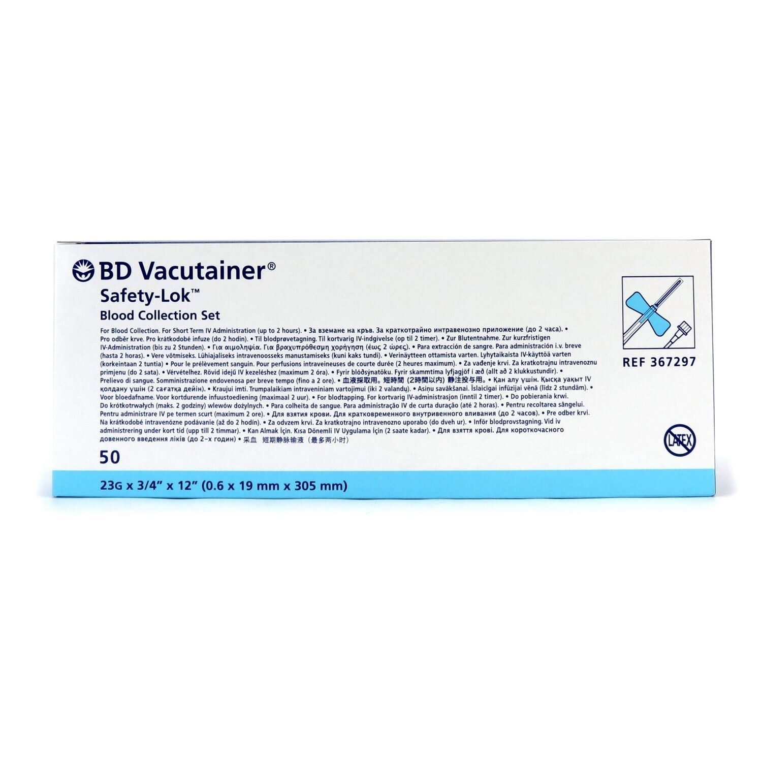 Blood Collection Set, 12" Tubing, Safety-Lok™, Vacutainer®, 50/Box | McGuff