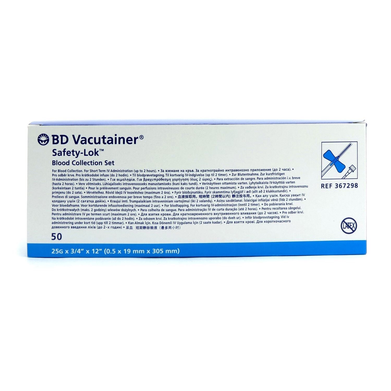 BD Vacutainer® Safety-Lok™ Blood Collection Set, 21/23/25G Winged, 12 ...