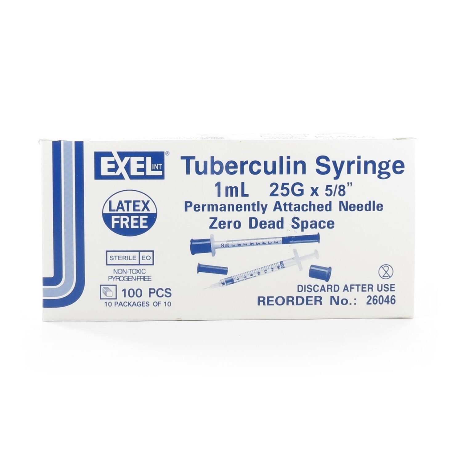 1cc Tuberculin Syringe 25g X 5 8 Exel No Dead Space Non Detachable