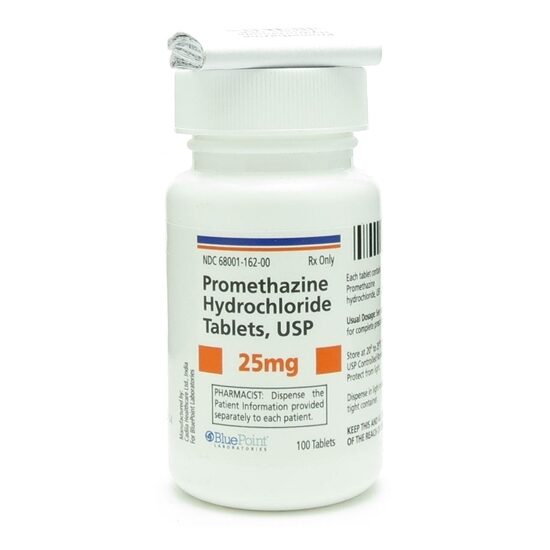 Promethazine HCl, 25mg, 100 Tablets/Bottle | McGuff