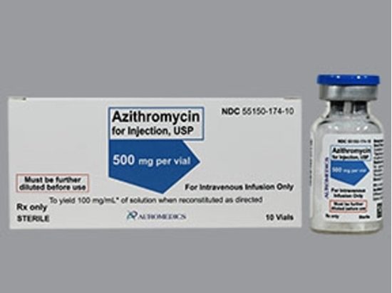 Azithromycin IV, Powder, 500 mg/Vial, SDV 10mL, 10 Vials/Tray | McGuff