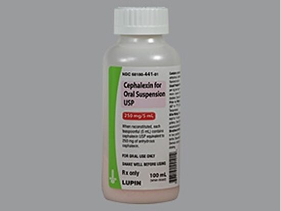 Cephalexin, 250mg/5mL, Suspension, 100mL Bottle | McGuff