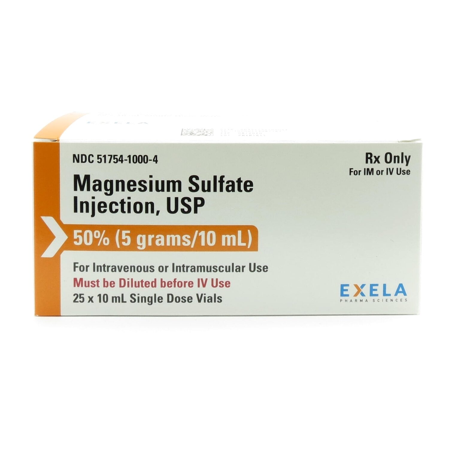 Magnesium Sulfate 50% Injection 500 mg/mL, Single Dose Vial 10 mL, Each ...