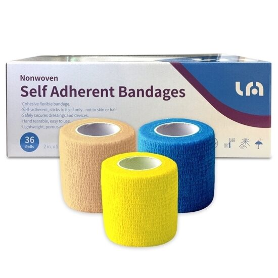 Self-Cohesive/Adherent Bandage Wrap, Latex-Free, 2" x 5yds/Roll | McGuff
