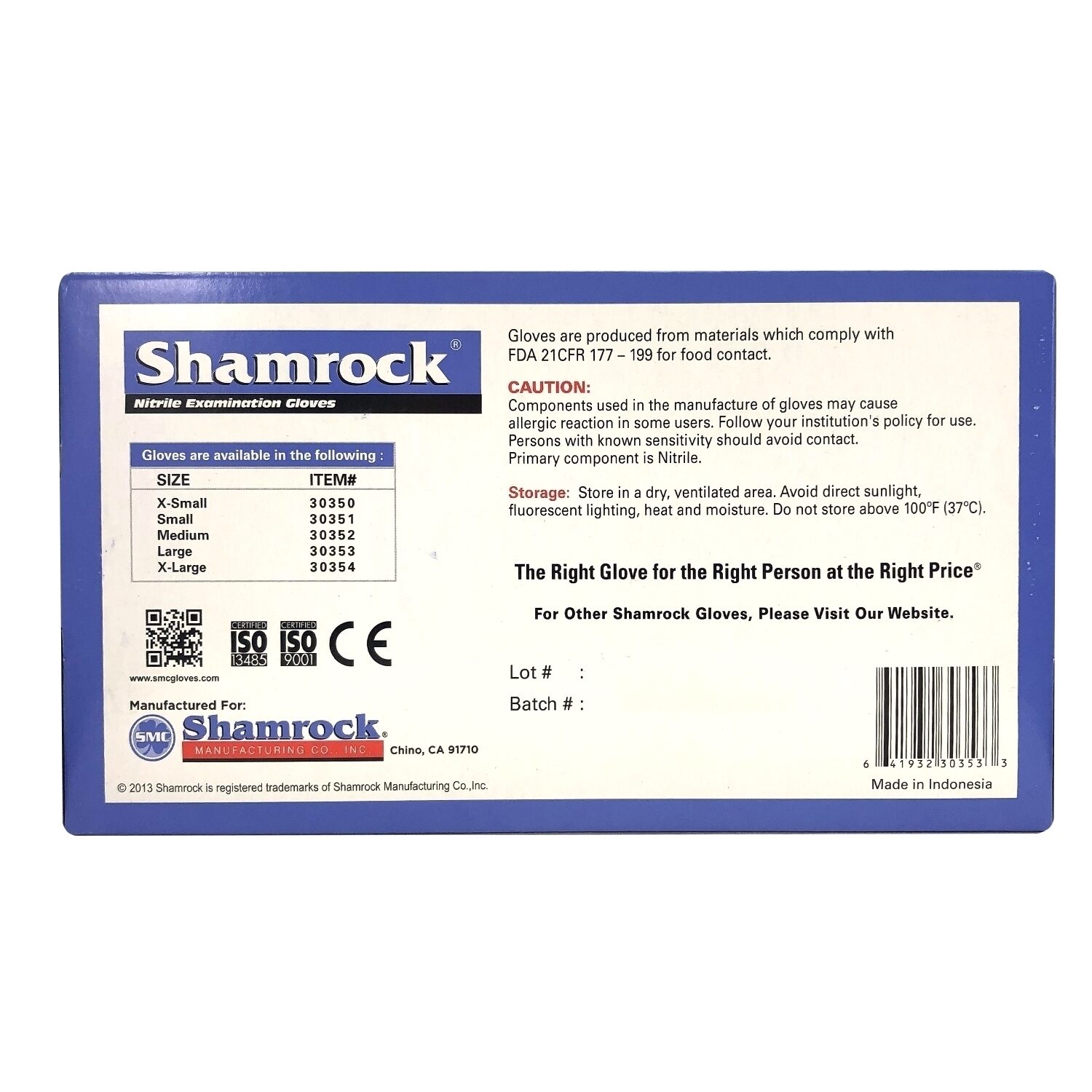 Shamrock SUPREME Exam Gloves Blue, 100/Box | McGuff