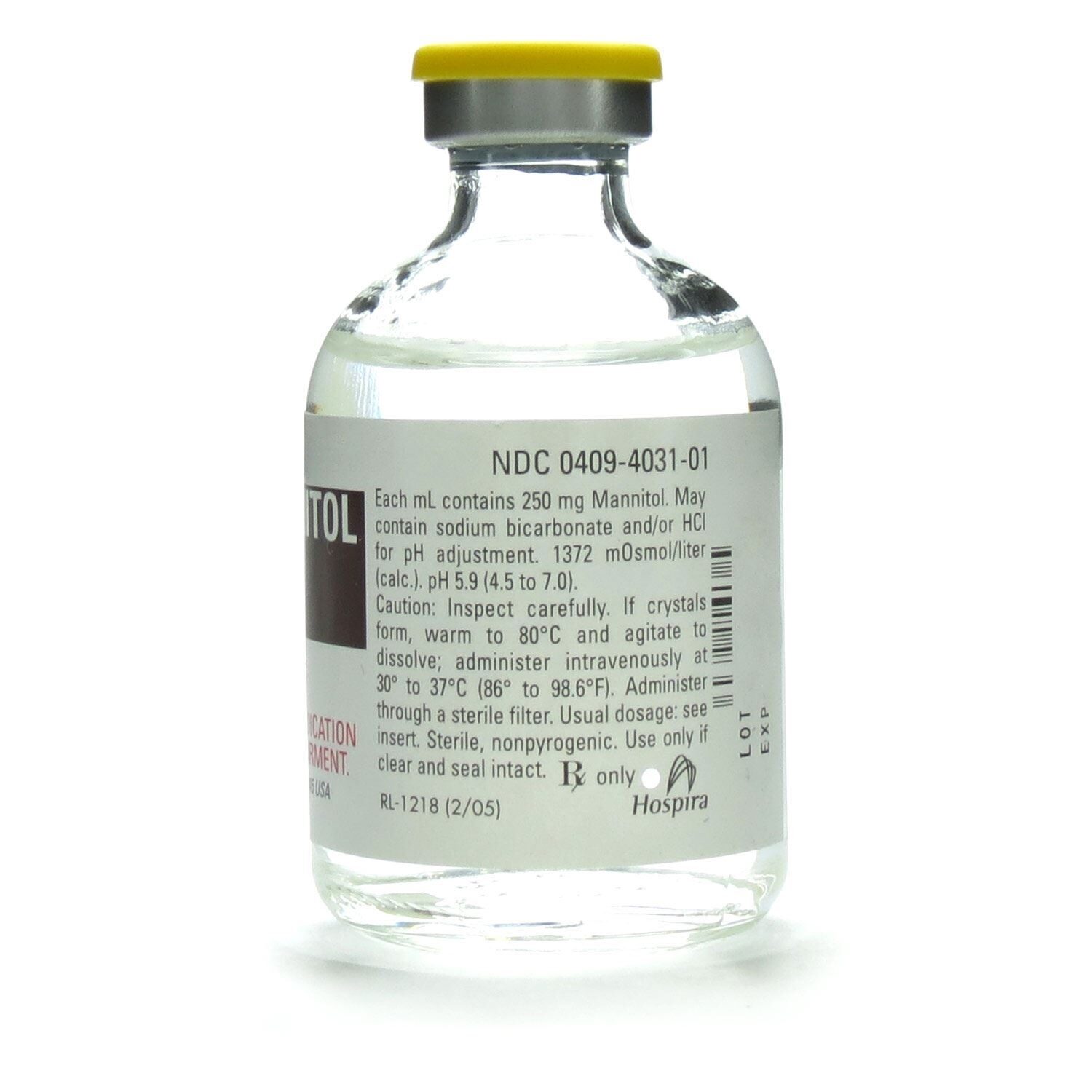 25% Mannitol Injection 250 mg/mL, Single Dose Vial 50 mL | McGuff
