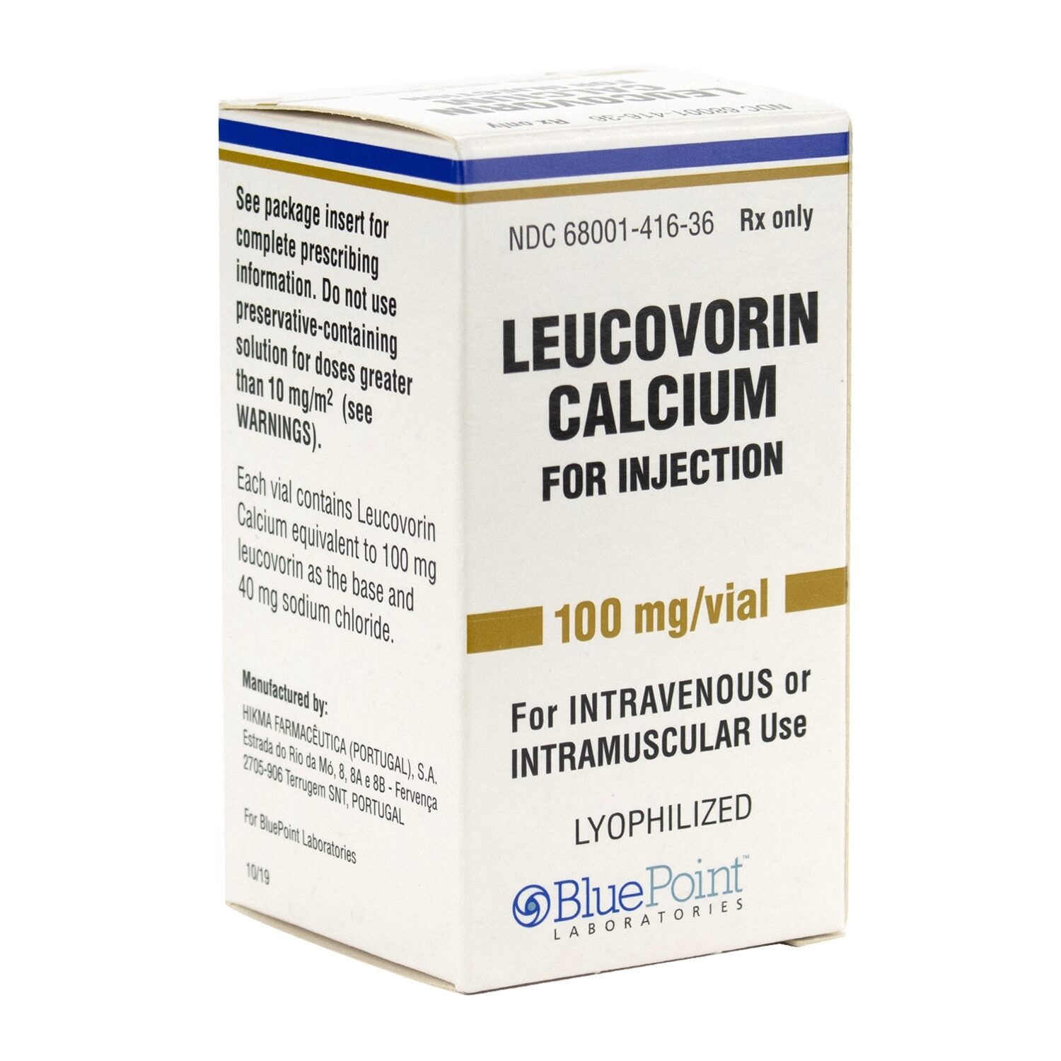Leucovorin Injection 100 mg/Vial, Single Dose Vial 10 mL, Each | McGuff